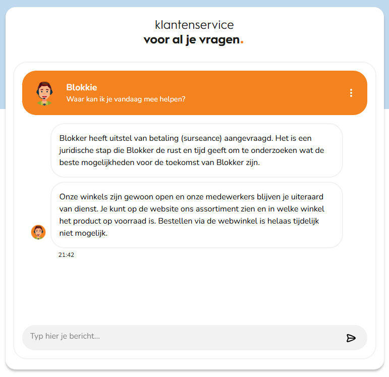 Webshop Blokker per direct gesloten - GadgetGear.nl